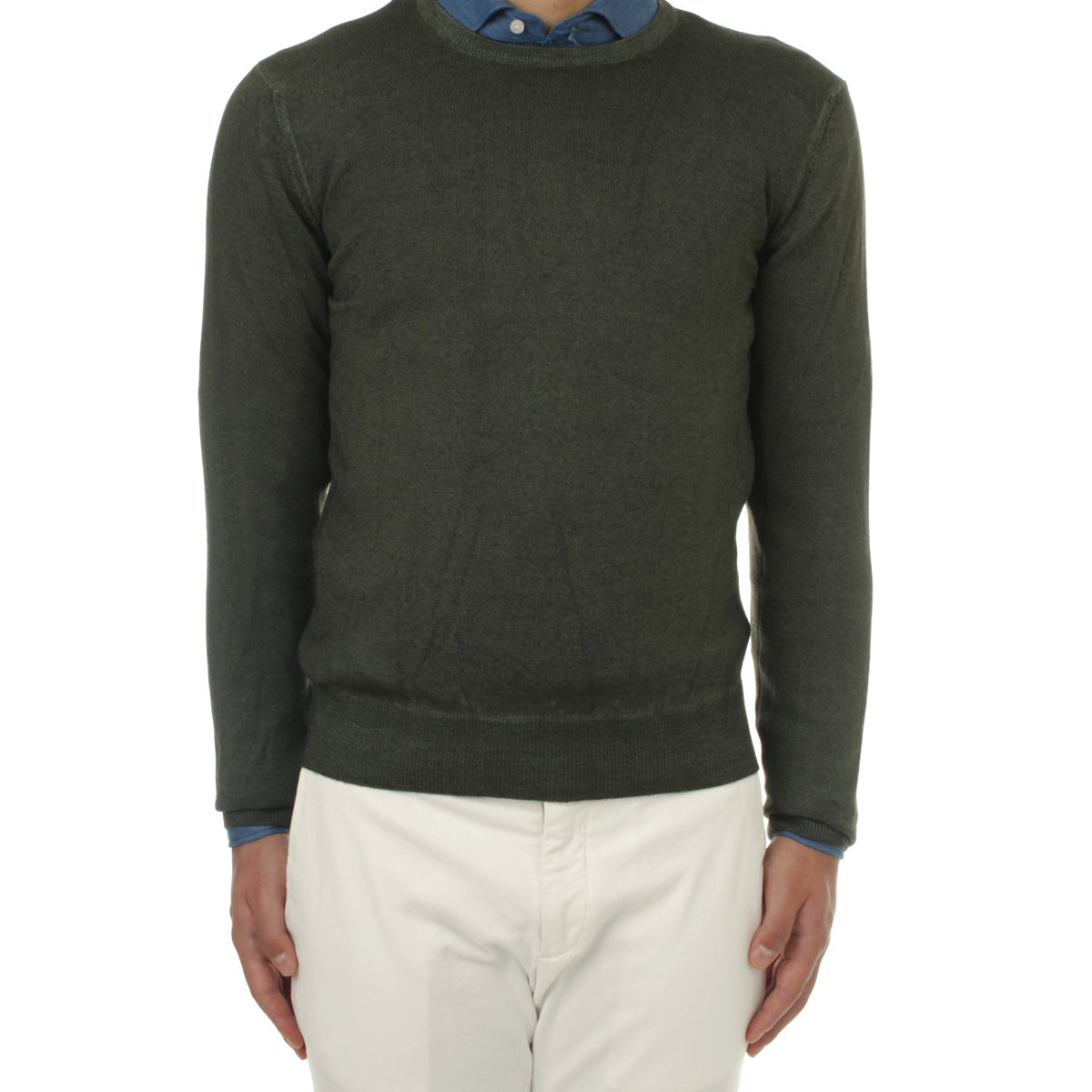 LA FILERIA CREWNECK SWEATER GREEN 628 – Michi D'Amato