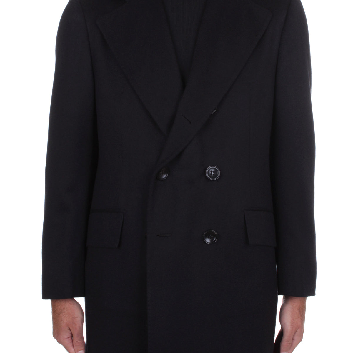 KITON DOUBLE-BREASTED COAT BLACK – Michi D'Amato