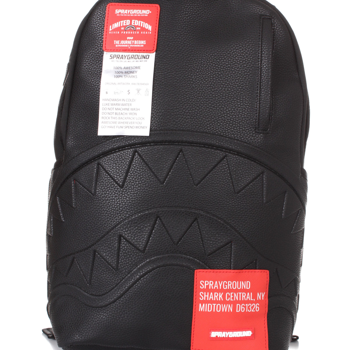 ZAINO SPRAYGROUND SHARK CENTRAL CARE LABEL – Michi D'Amato