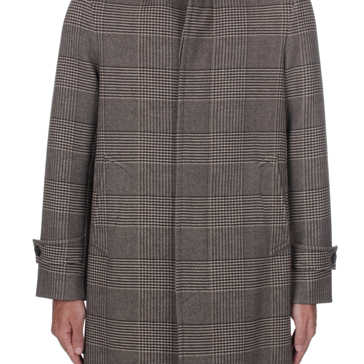 CIRCOLO 1901 SINGLE-BREASTED COAT PRINCE OF WALES DARK BROWN – Michi D ...